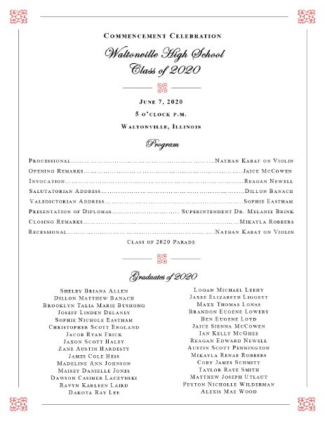 High School Graduation Program Cover